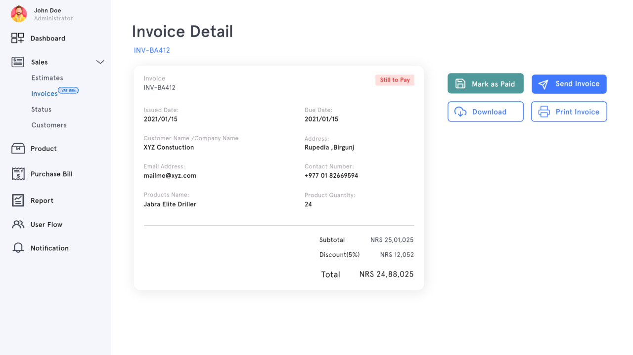 VAT Bills - IRD Approved VAT Bills System